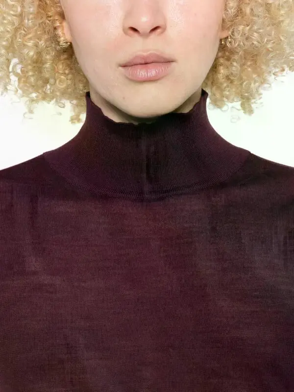 Another Tomorrow Turtleneck Wool Sweater - Purple