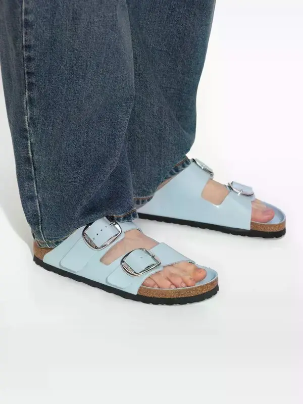 BIRKENSTOCK Arizona Big Buckle Patent Leather Sandals - Blue