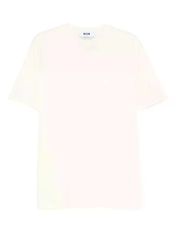 MSGM Logo-print Cotton T-shirt - Neutrals