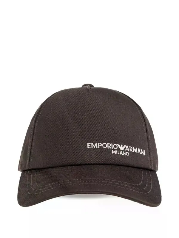 Emporio Armani Logo-embroidered Baseball Cap - Brown