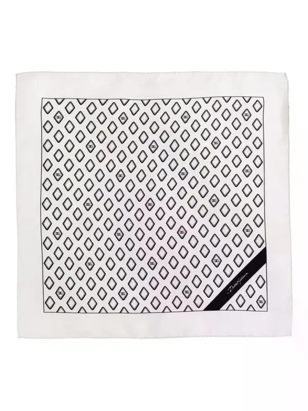Dolce & Gabbana Geometric-pattern Silk Scarf - White
