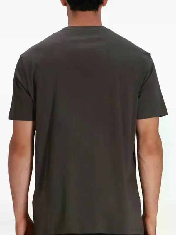 Armani Exchange Logo-embroidered Cotton T-shirt - Brown