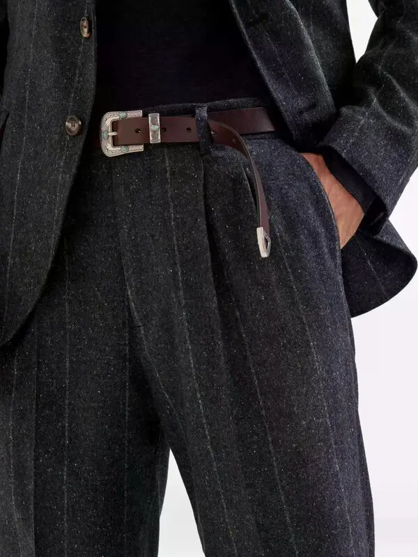 Brunello Cucinelli Pinstripe Pleated Trousers