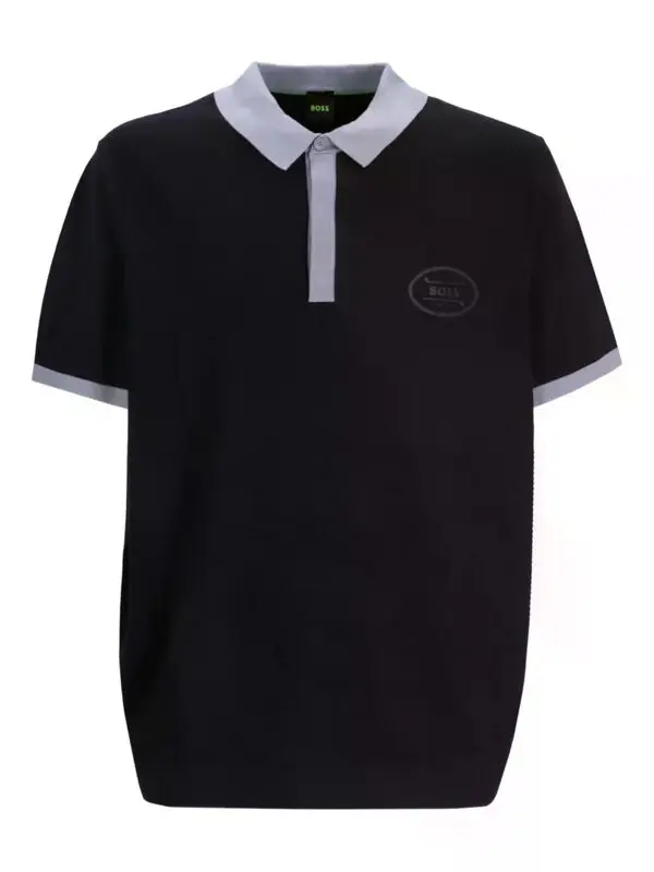 BOSS Logo-plaque Polo Shirt - Black