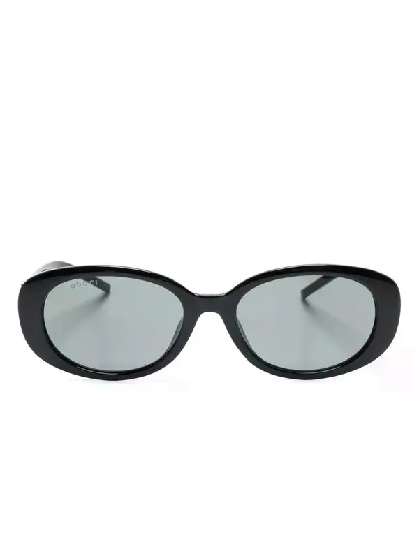 Gucci G-motif Oval-frame Sunglasses - Black