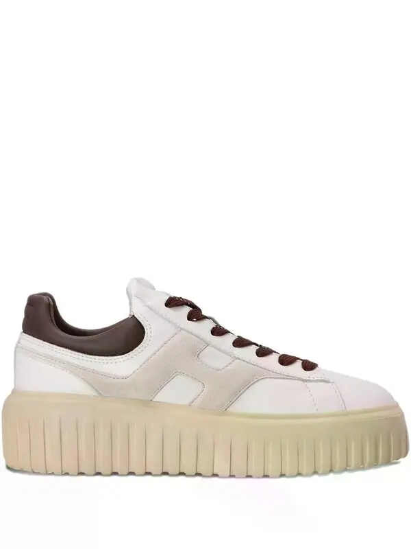 Hogan H-stripes Leather Platform Sneakers - White