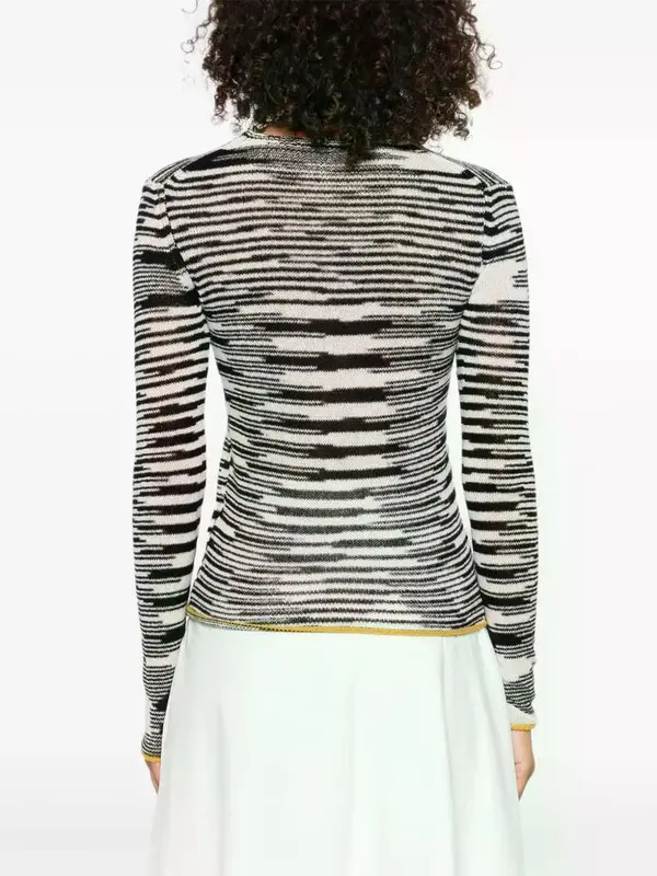 Missoni Striped V-neck Sweater - Black
