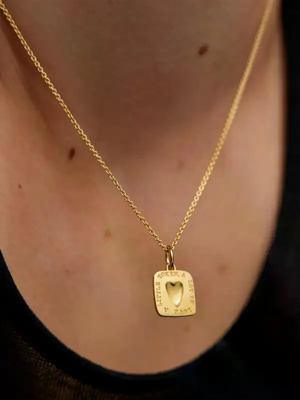 Monica Vinader Gp Love Token Pendant - Gold