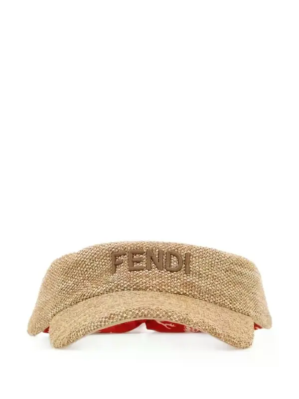 Fendi Raffia Visor - Neutrals