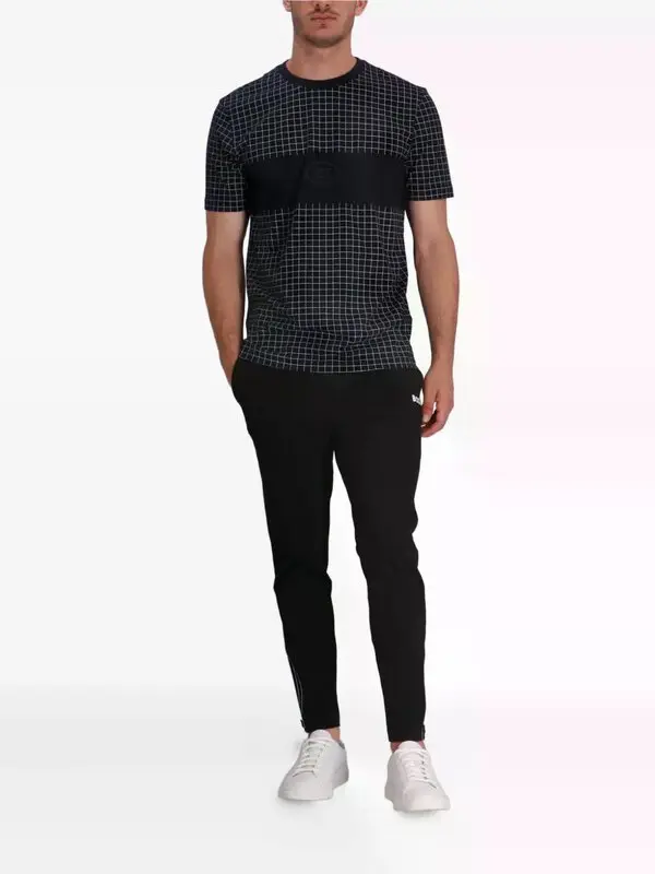 BOSS Grid-pattern Panelled T-shirt