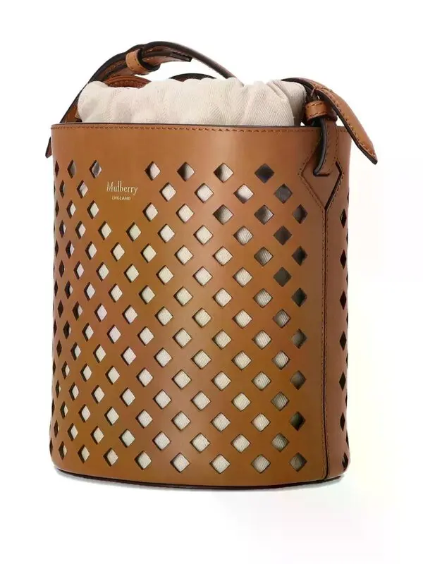 Mulberry Perforated Leather Bucket Bag - Brown