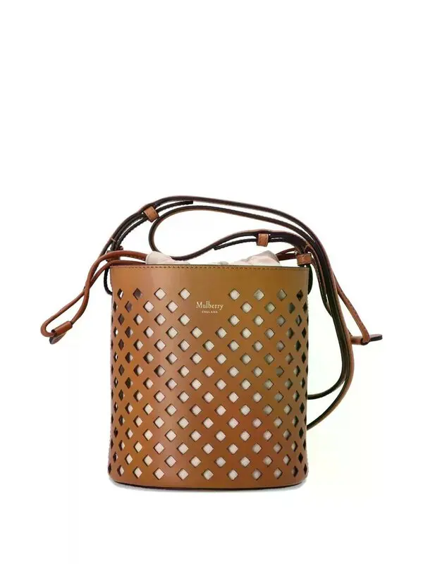 Mulberry Perforated Leather Bucket Bag - Brown