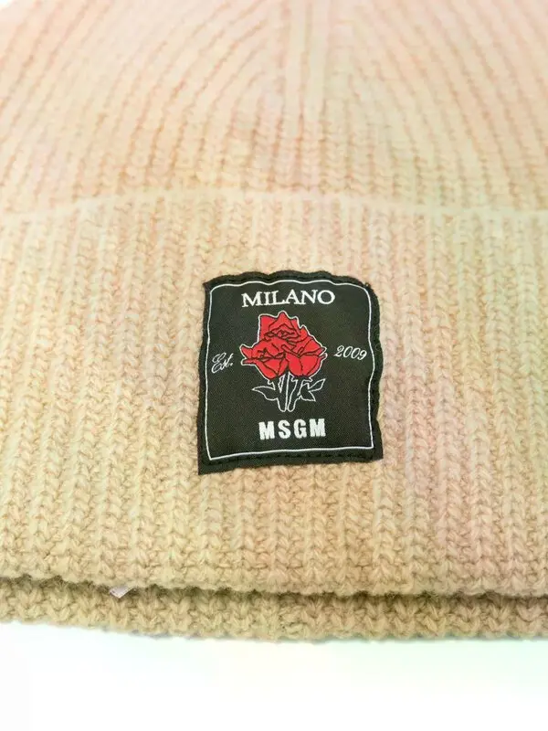 MSGM Logo-patch Beanie - Neutrals
