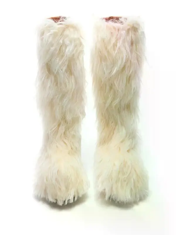 Acne Studios Furry Clog Boots In White 40% Off Editorialist