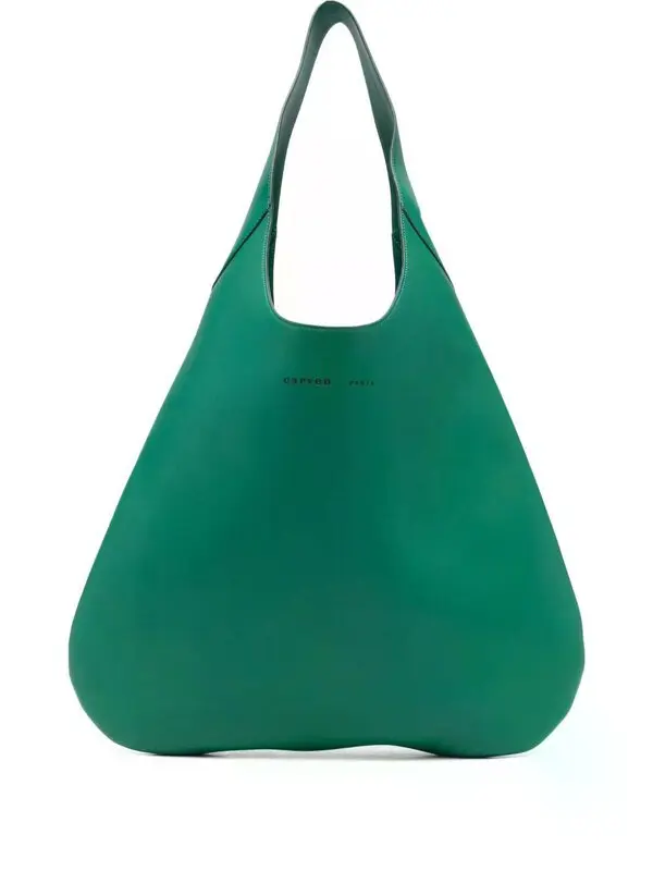 Carven Tommaso Leather Tote Bag - Green