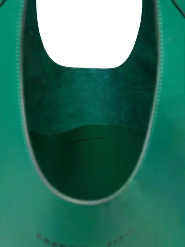 Carven Tommaso Leather Tote Bag - Green
