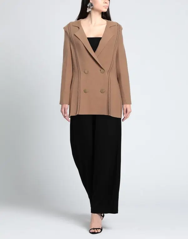 Elisabetta Franchi Double-breasted Embroidered Knit Blazer