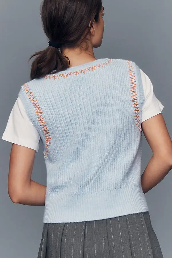 PILCRO Twofer Zig-zag Sleeveless Sweater