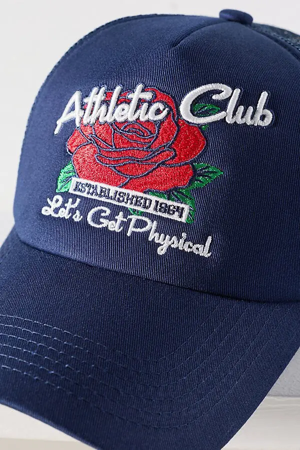 WORN/WEST Athletic Club Trucker Hat - Blue Athletic Club