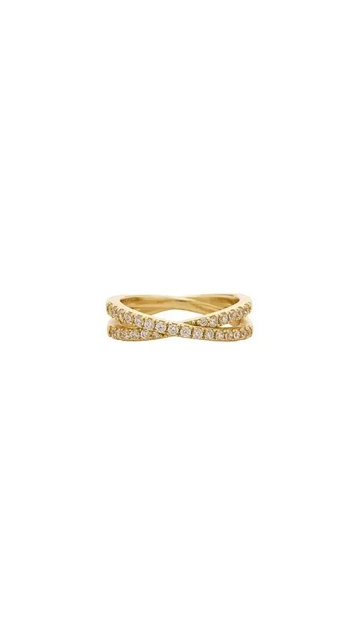 Shashi Staci Double Pave Ring - Gold