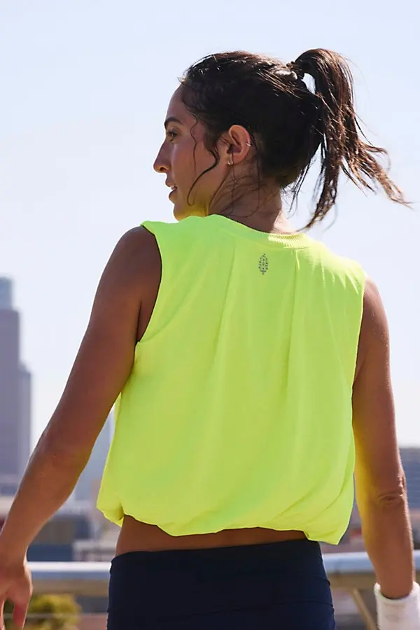 Free People Tempo Twist Me Up Tank Top - Highlighter Yellow