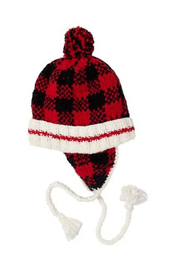 CHILLY DOG Buffalo Plaid Trapper Hat - Brick