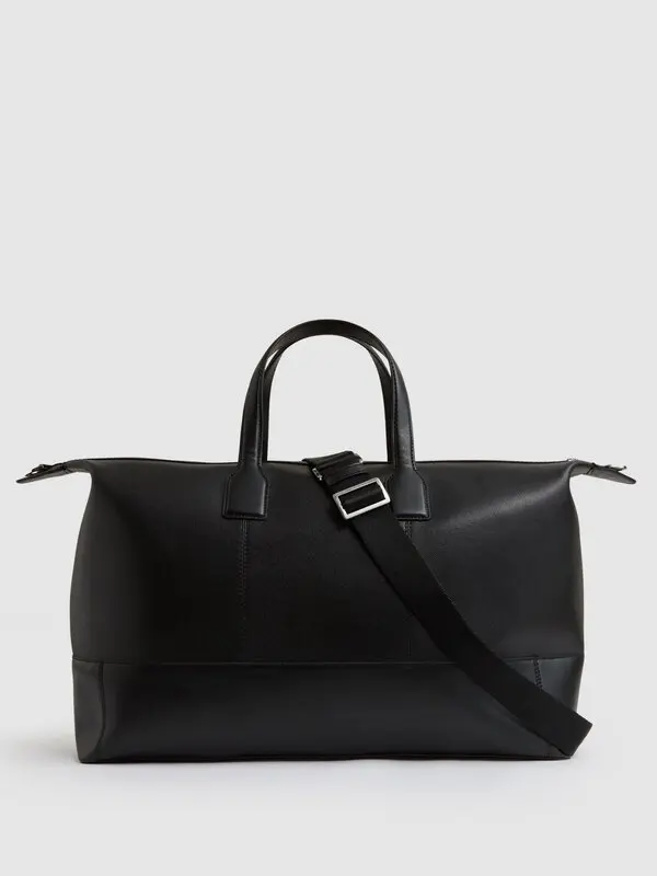 REISS Casey Micro-grain Leather Holdall
