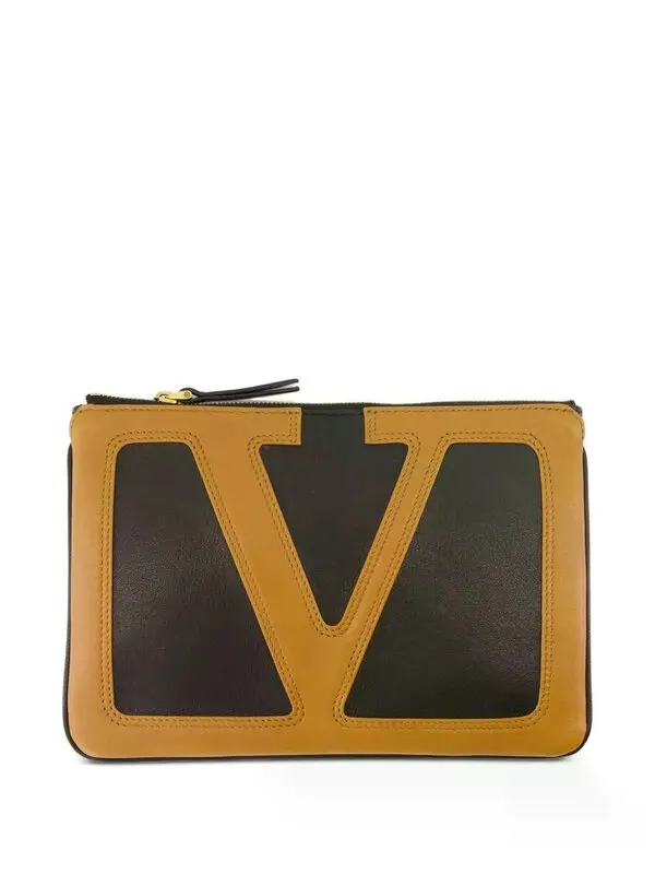 Valentino Garavani Viva Superstar Vlogo Leather Pochette - Brown