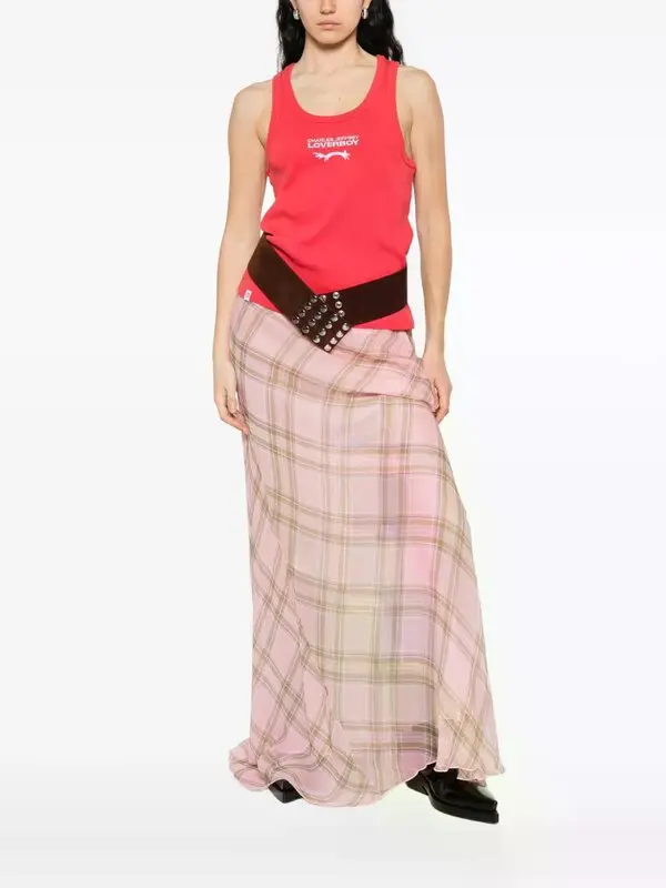 CHARLES JEFFREY Logo Ribbed Tank Top