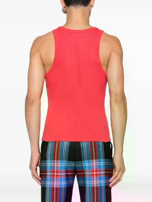 CHARLES JEFFREY Logo Ribbed Tank Top
