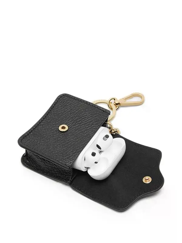 COCCINELLE Leather Clasp-keyring Headphones Case - Black