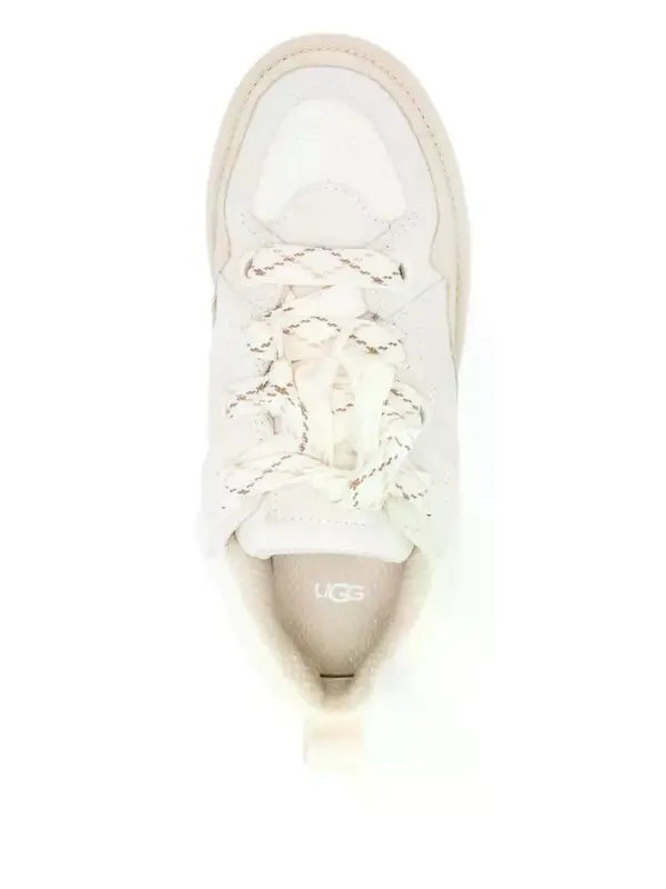 UGG Suede Mesh-panelled Low-top Sneakers - Neutrals