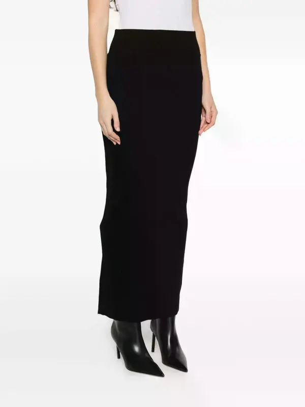 Wardrobe.NYC Ribbed Midi Skirt - Black