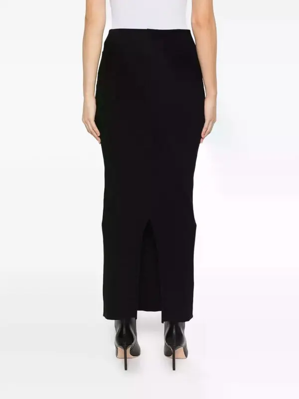 Wardrobe.NYC Ribbed Midi Skirt - Black