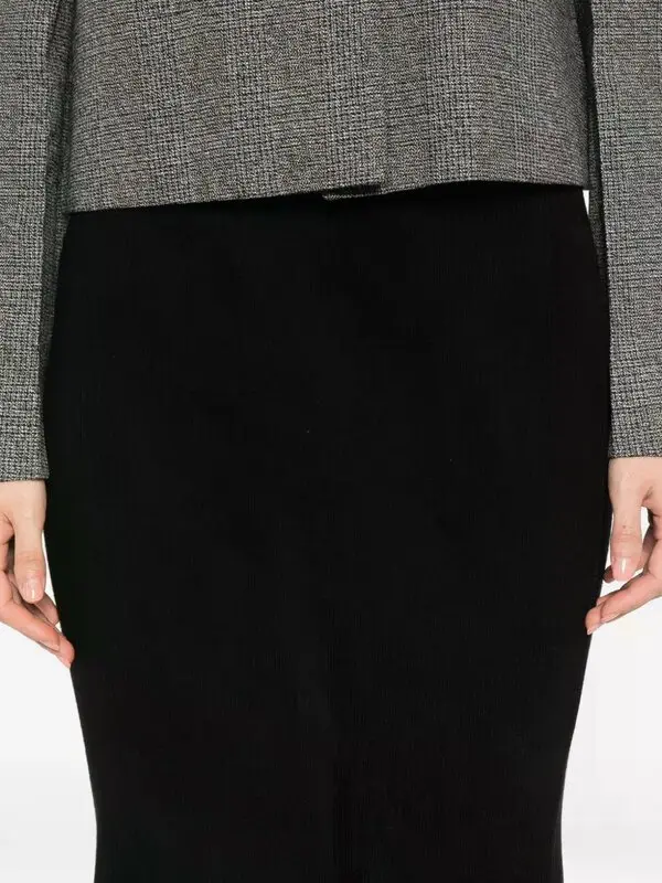 Wardrobe.NYC Ribbed Midi Skirt - Black