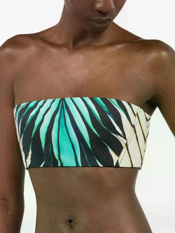 Roberto Cavalli Leaf-print Bandeau Top