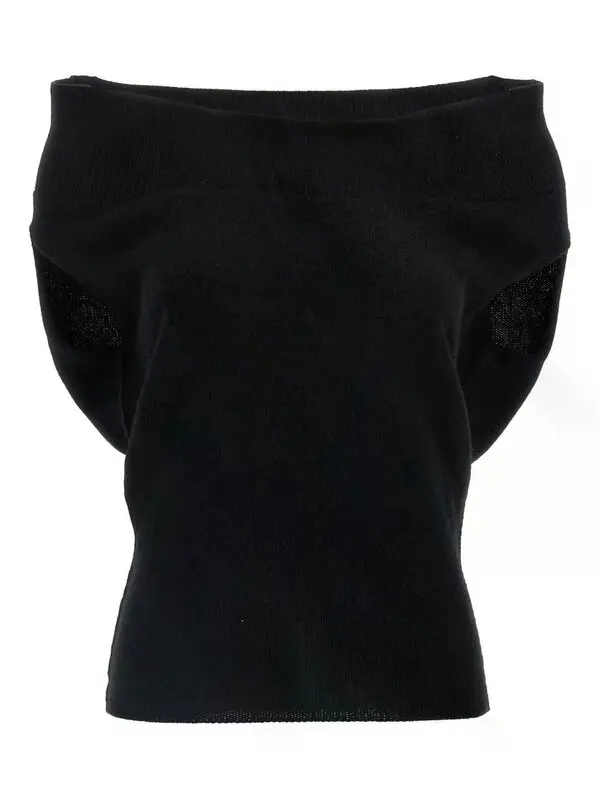 Rick Owens Off-shoulder Draped Knitted Vest