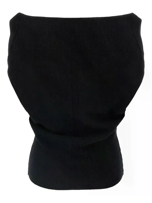 Rick Owens Off-shoulder Draped Knitted Vest