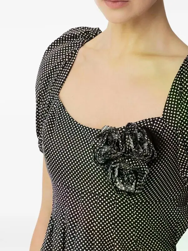 Elisabetta Franchi Polka-dot Short Sleeve Dress - Black