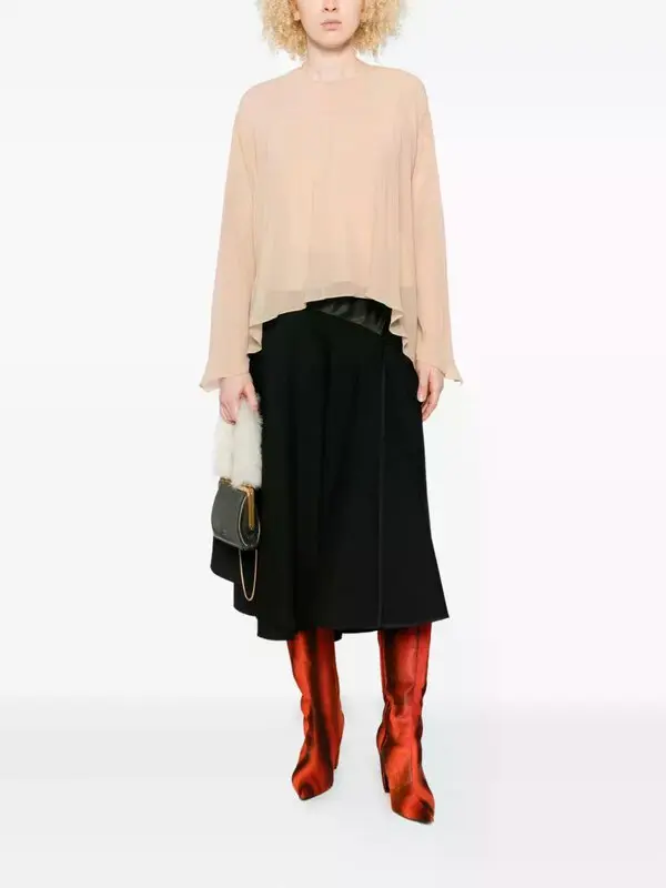 Marni Satin-panel Midi Skirt
