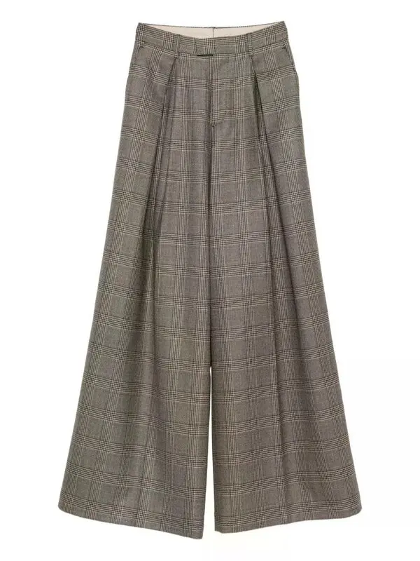 BERWICH Pleated Check Trousers