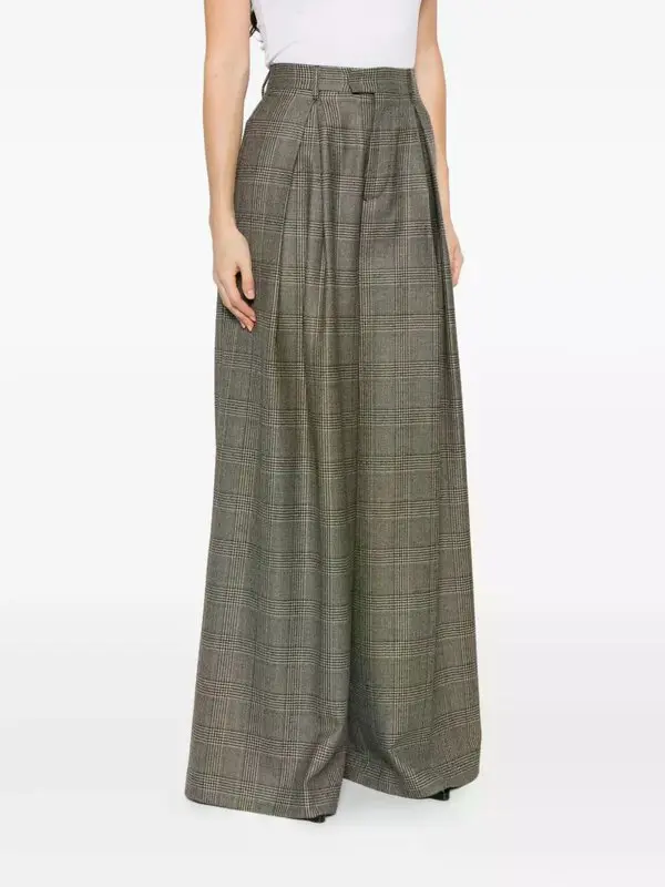 BERWICH Pleated Check Trousers