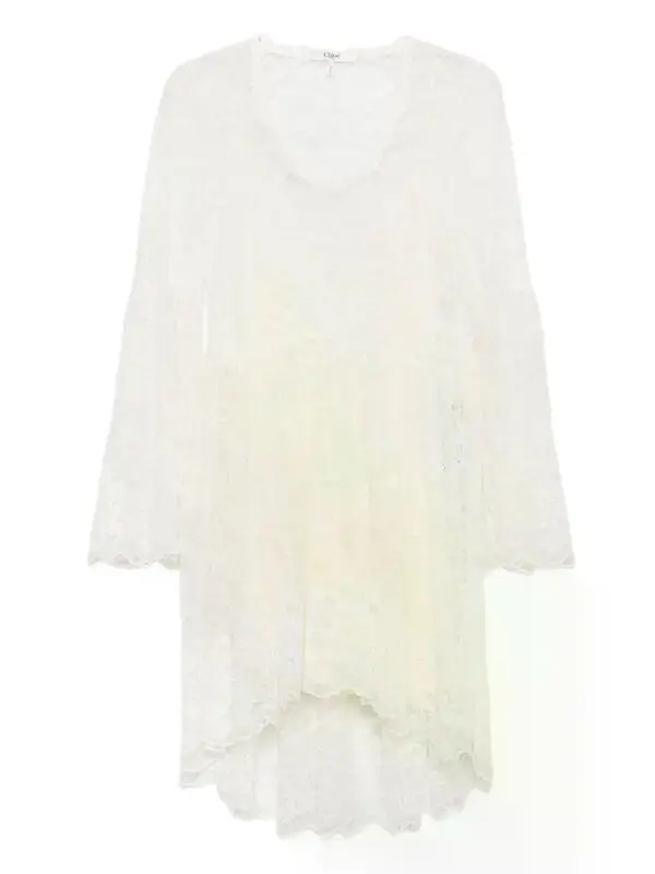 Chloé Lace Bell-sleeve Mini Dress
