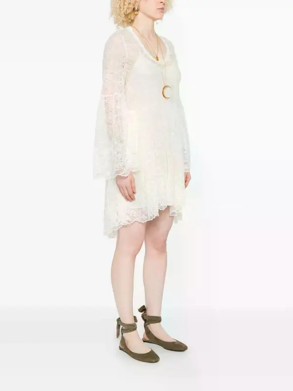 Chloé Lace Bell-sleeve Mini Dress