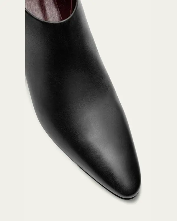BOUGEOTTE Leather Booties With Hexagon Heel - Black