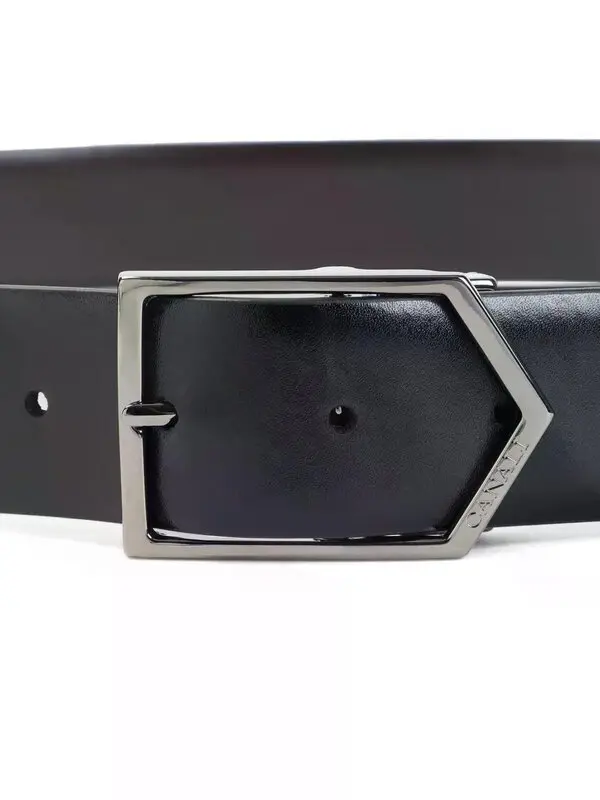 Canali Leather Reversible Belt - Black