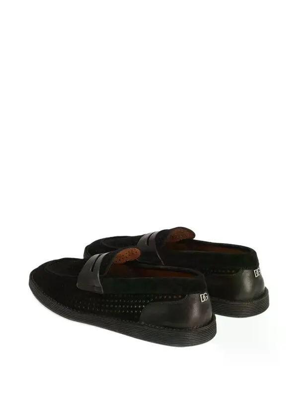 Dolce & Gabbana Perforated Loafers - Black