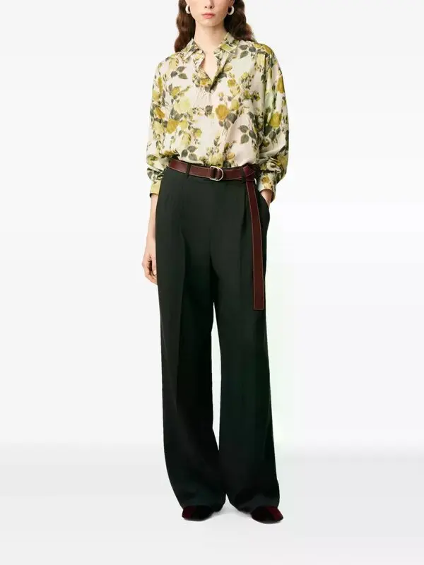 Ami Flower-Print Boxy Shirt In Neutrals - 65% Off | Editorialist