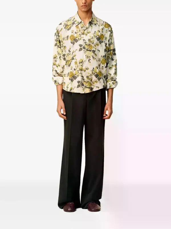 ami❁︎❁︎ Ami Flower-Print Boxy Shirt In Neutrals - 65% Off | Editorialist