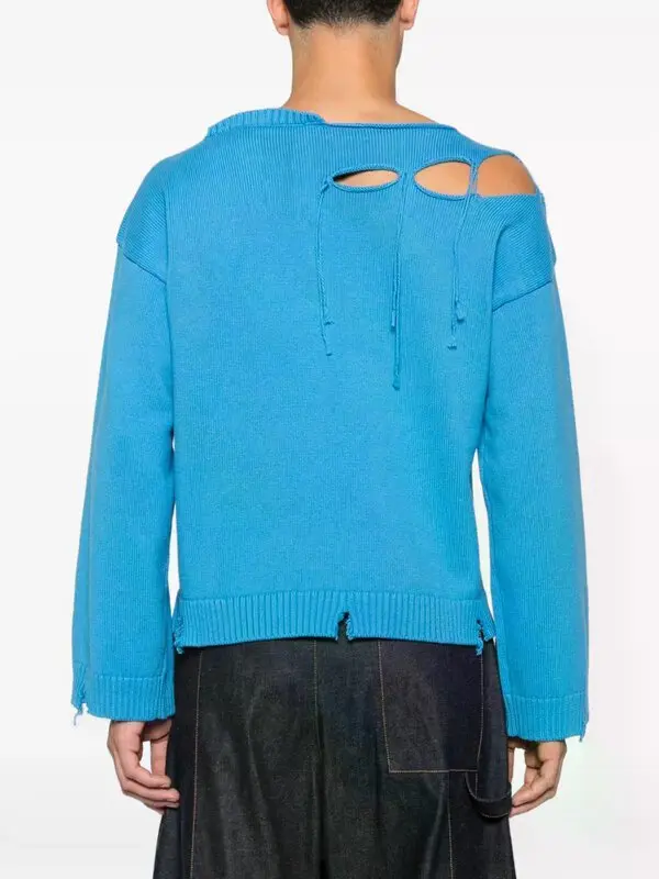 CHARLES JEFFREY Patch-detail Distressed Sweater